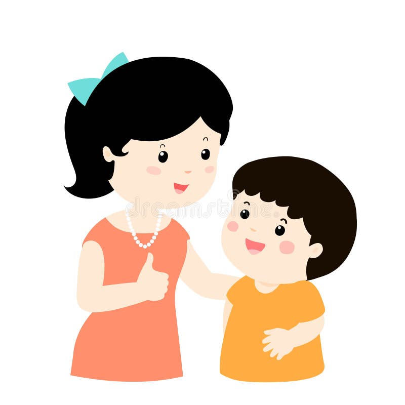 Mother Admire Son Character Cartoon Stock Vector - Illustration of ...