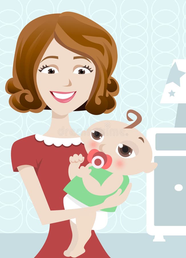 Mother and baby stock vector. Illustration of dress, protection - 10209024