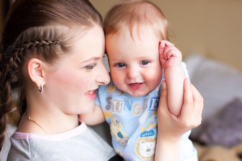 Mother and baby stock image. Image of human, child, face - 24626683