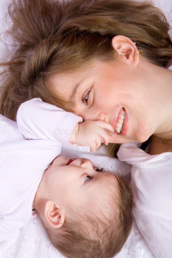 Mother with baby stock photo. Image of studio, smiling - 7485488