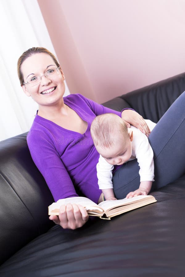 Mother and Baby Boy To Read Stock Photo - Image of cute, bedroom: 20456278