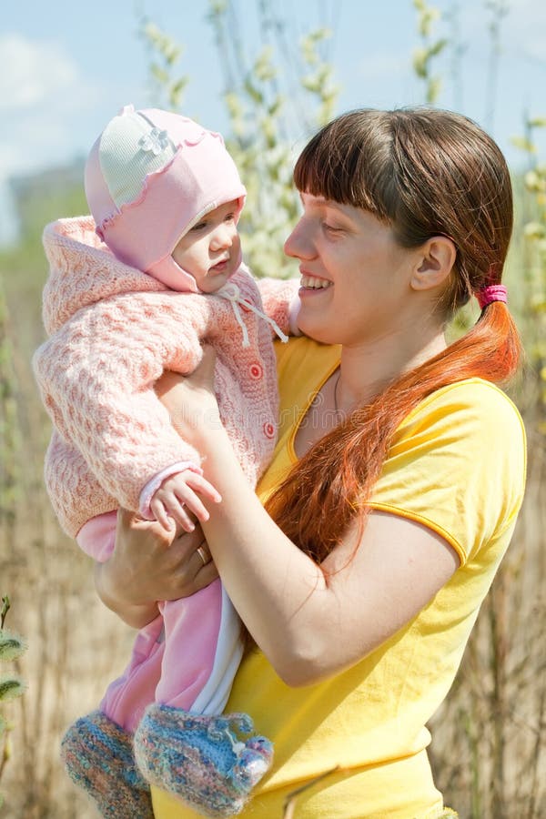 Mother with Baby Girl in Spring Stock Photo - Image of spring, girl ...