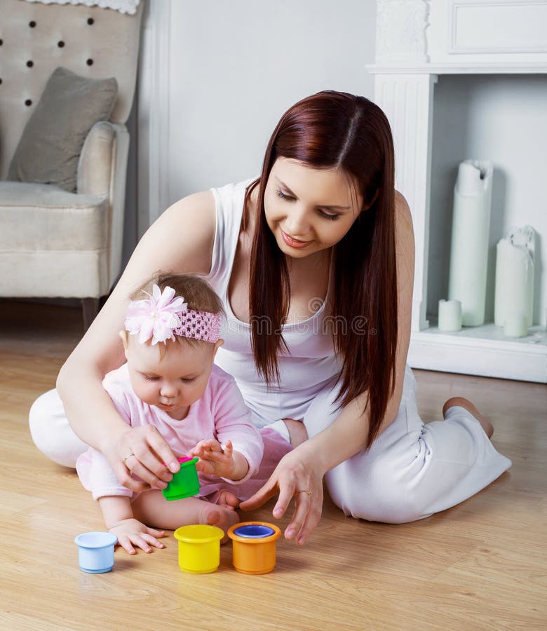 Mother and baby stock image. Image of daughter, floor - 90597547