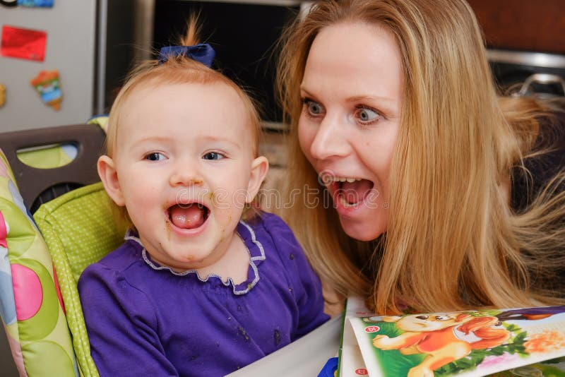 Mother and Baby Having Fun Playing at Home Stock Photo - Image of ...