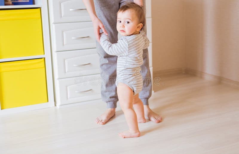 Mother and Baby Legs. First Steps Stock Image - Image of person, foot ...