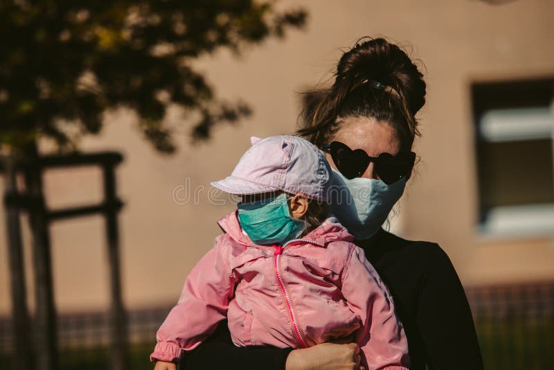 Mother and Baby with Mask, Coronavirus Epidemic Stock Image - Image of ...