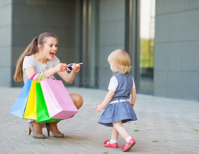 Mother and Baby on Shopping Stock Image - Image of cute, lifestyle ...