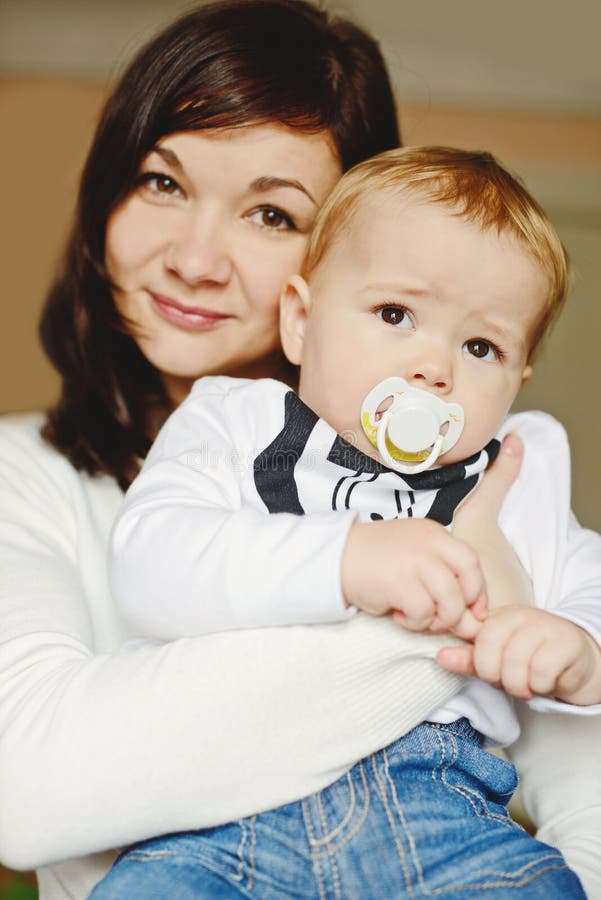 Mother and baby son stock image. Image of childcare, hands - 37787079