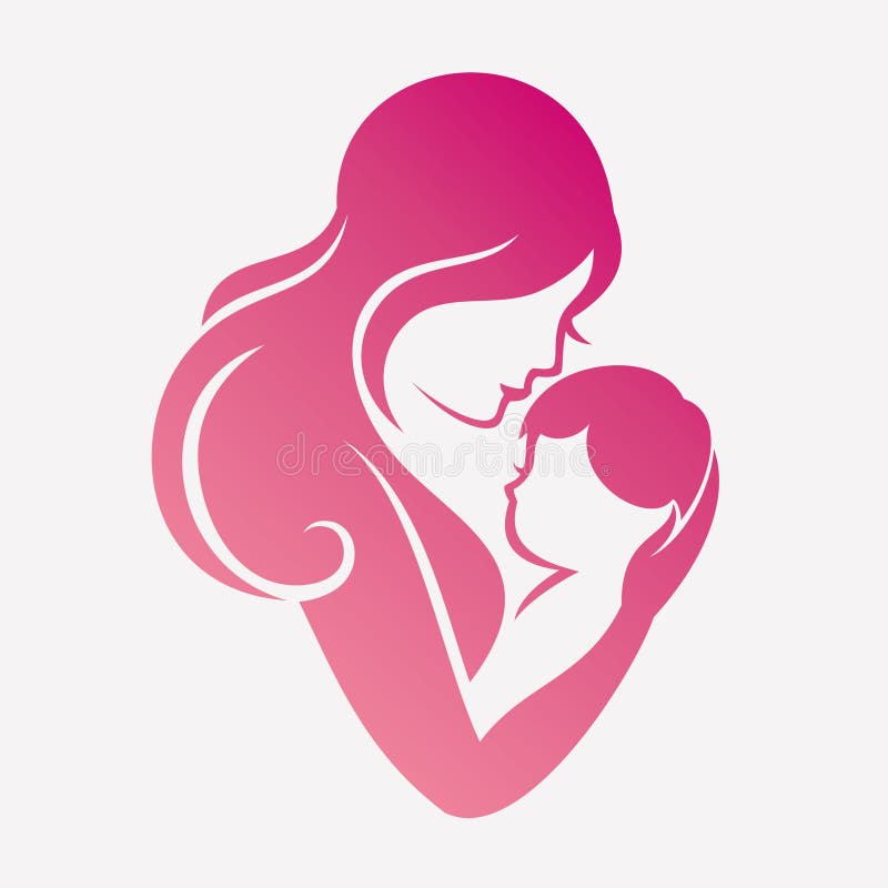 Mother and Baby Vector Symbol Stock Vector - Illustration of element ...