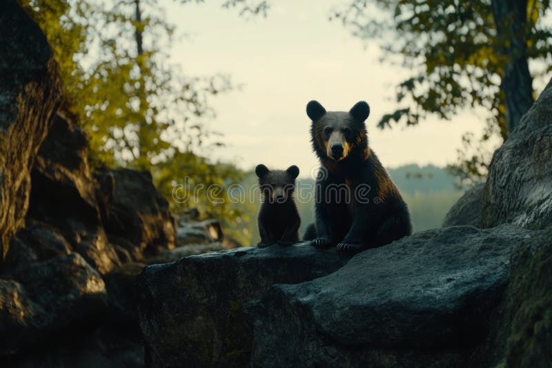 Mother Bear and Cub. Mother Bear and Cub Stock Photo - Image of cute ...