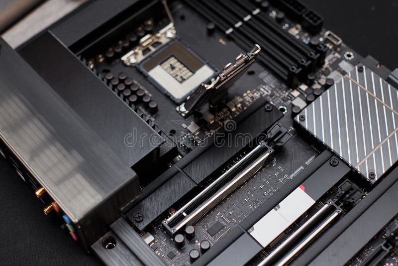 Mother Board, Close Up. the Computer Component. Stock Photo - Image of ...