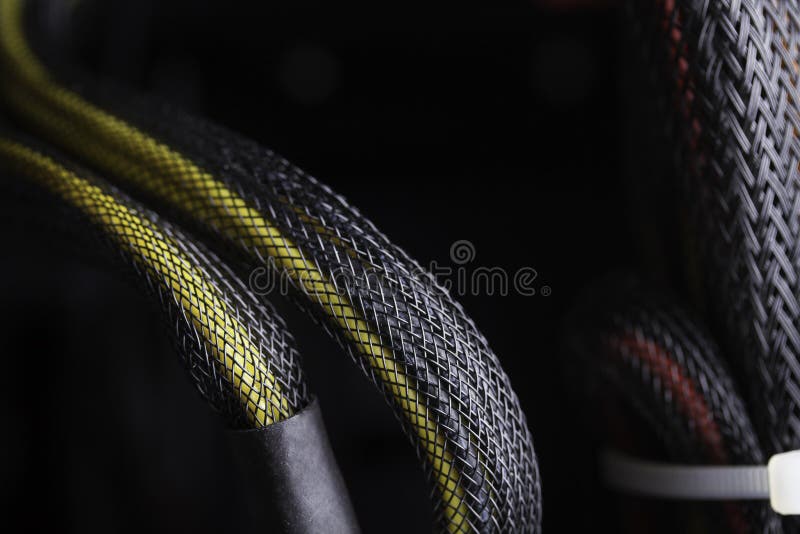 Detail of Modern Computer Cables Connections Stock Image - Image of ...
