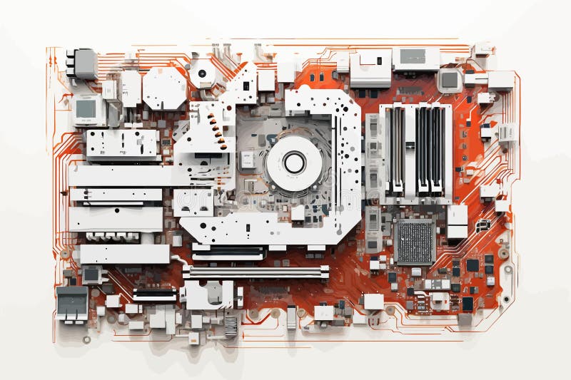 Mother Board Vector Flat Minimalistic Isolated Vector Style ...