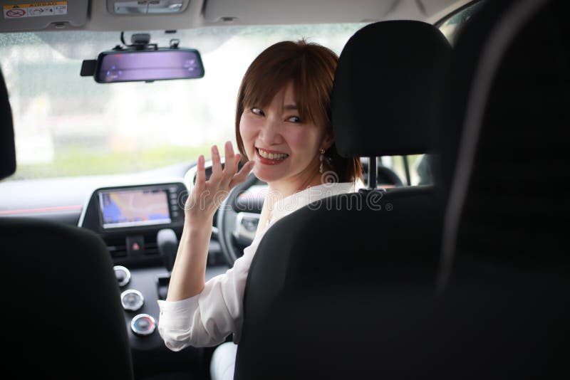 Mother Calling Out To Her Child from the Driver S Seat Stock Image ...