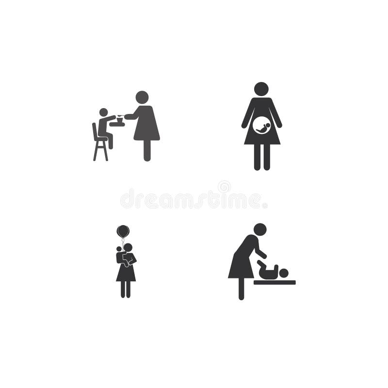 Mother care set icon stock illustration. Illustration of together ...