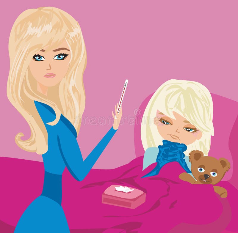 Mother Sick Daughter Stock Illustrations – 447 Mother Sick Daughter ...