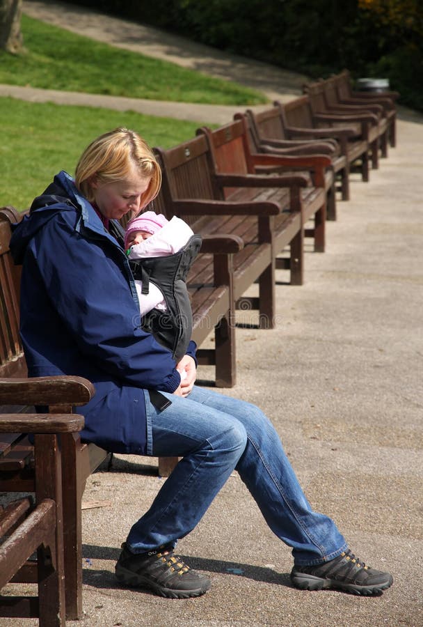 Mother and child stock image. Image of bench, cute, baby - 24596681