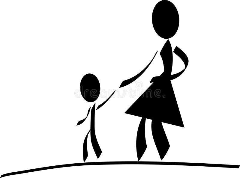 Mother with child stock illustration. Illustration of stickman - 644089