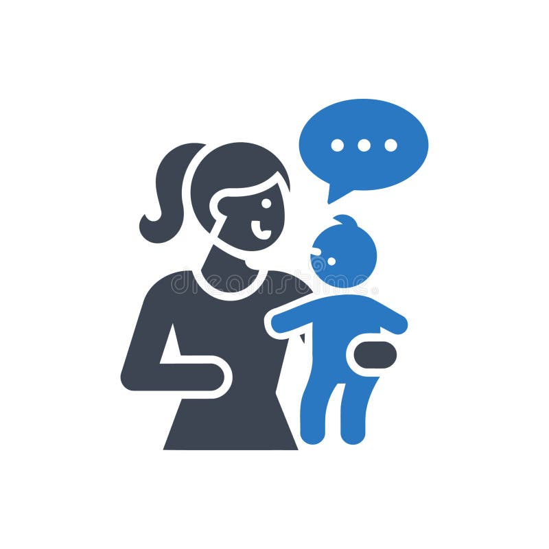 Mother Child Communication Icon Stock Illustration - Illustration of ...