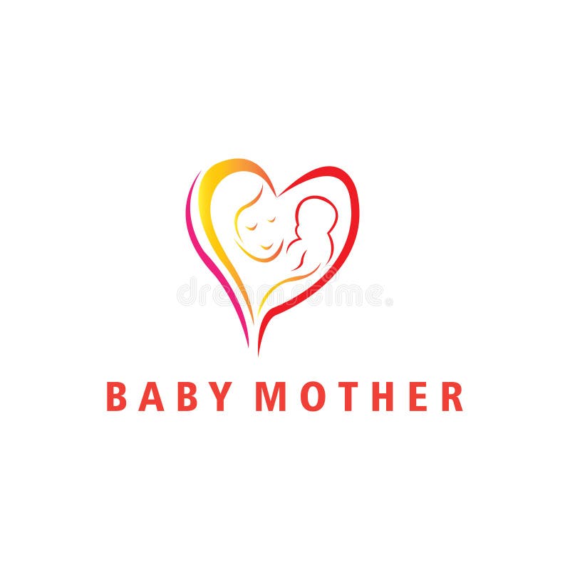 Mother and Child Logo Illustration with Color Vector Design Stock ...