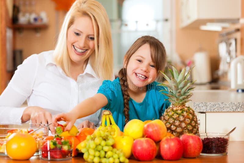 Mother and Child with Lots of Fruits Stock Photo - Image of people ...