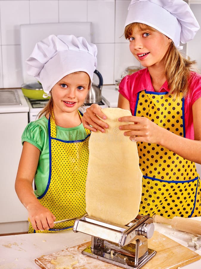 Mother and Child Making Homemade Pasta Stock Image - Image of bakery ...