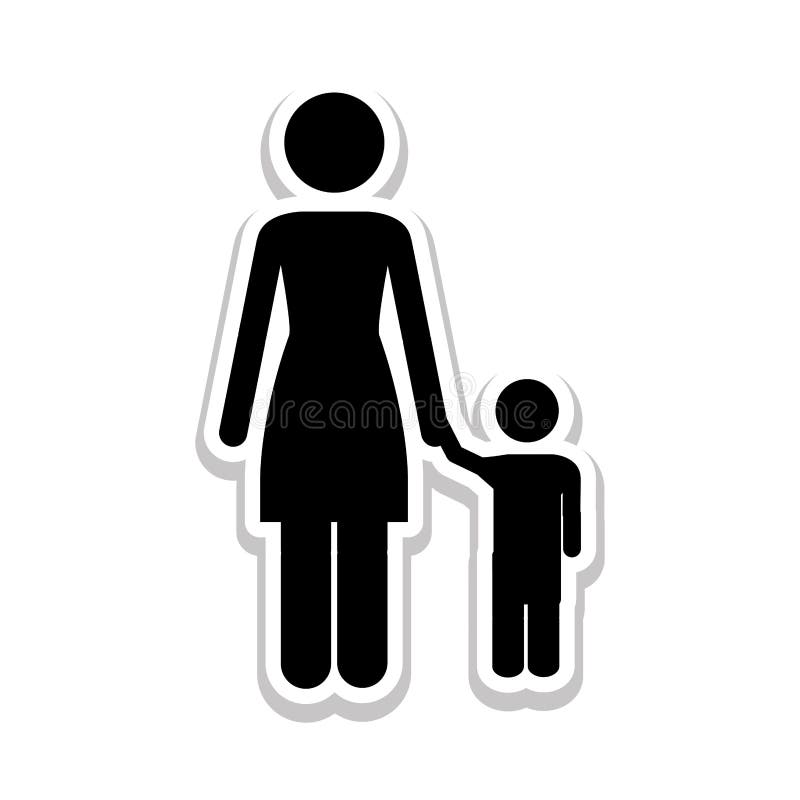Mother and Child Pictogram Icon Image Stock Vector - Illustration of ...