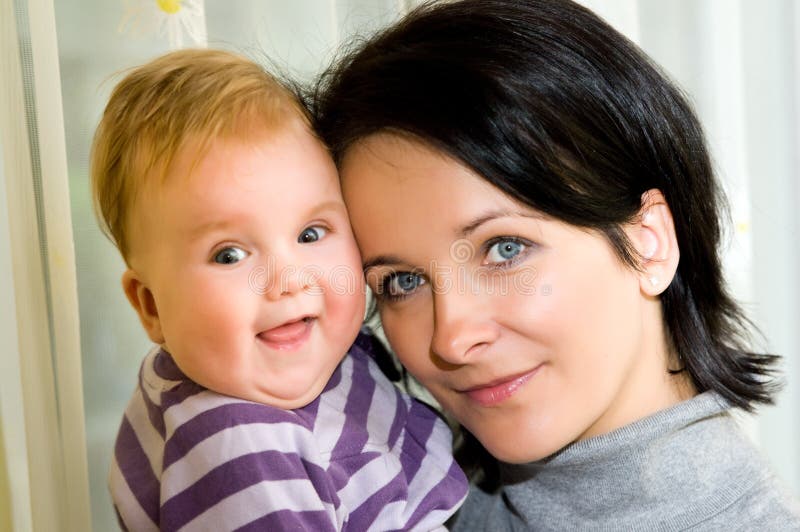 Mother and child portrait stock photo. Image of smiling - 15989444
