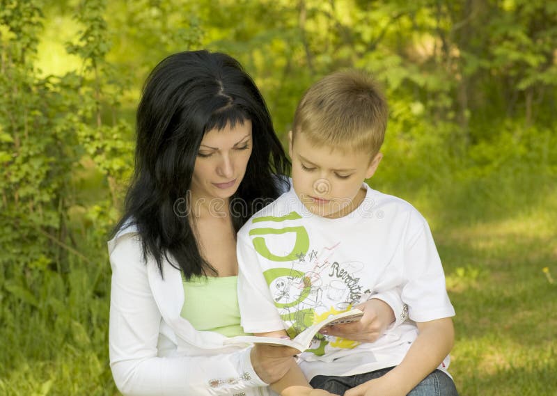 Mother-child Reading a Book Stock Photo - Image of clothing, book: 9901306