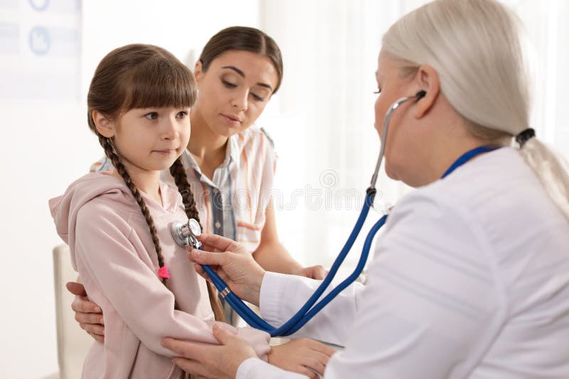 Mother with Child Visiting Doctor Stock Photo - Image of medical ...
