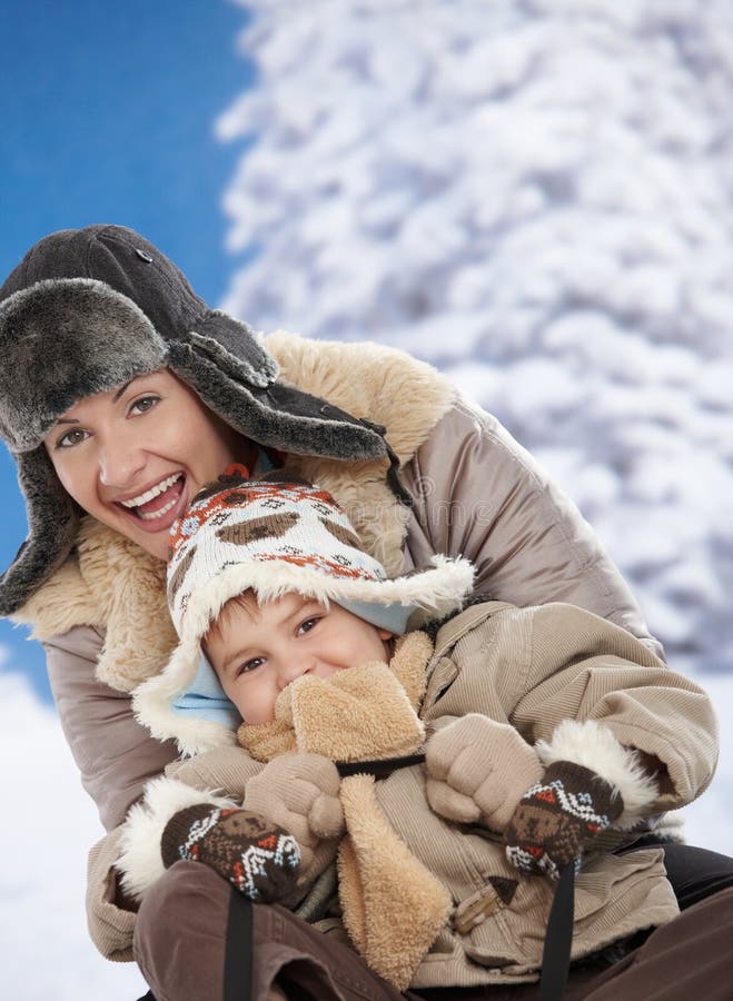 Mother and child at winter stock photo. Image of attractive - 11605260