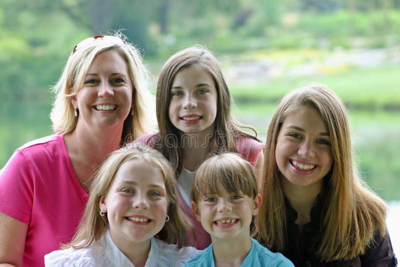 Mother and Children stock photo. Image of cute, life, face - 1244264