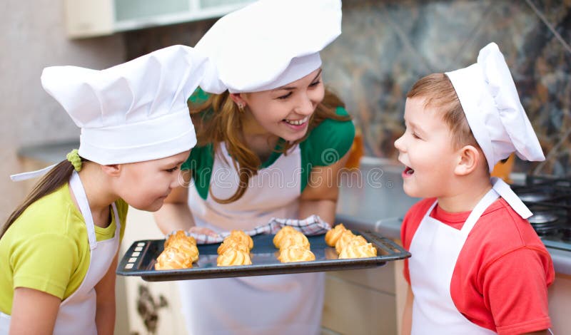 Children making bread stock photo. Image of dirty, apron - 52520274