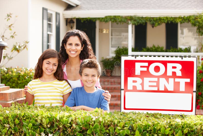 House with for rent sign stock photo. Image of path, bungalow - 21156696