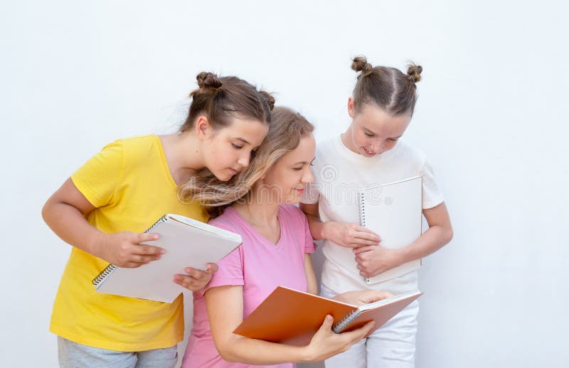 Mother and children study stock photo. Image of explaining - 244940336