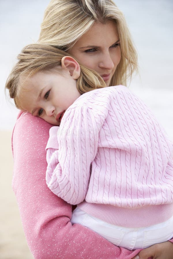 Mother Cuddling Young Daughter Outdoors,outside, Stock Image - Image of ...