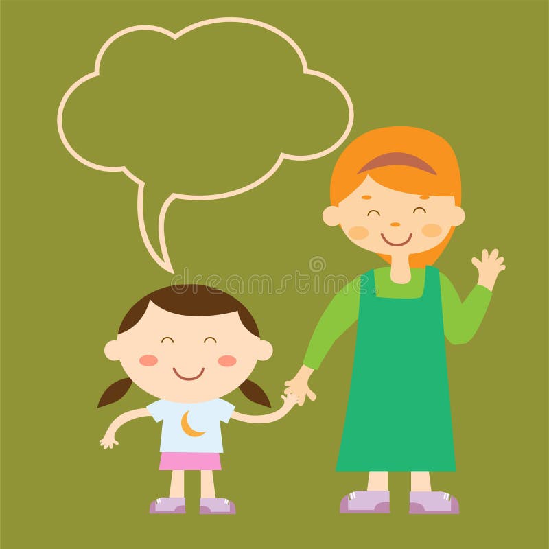 Bye Mum stock vector. Illustration of lady, child, comic - 9599279