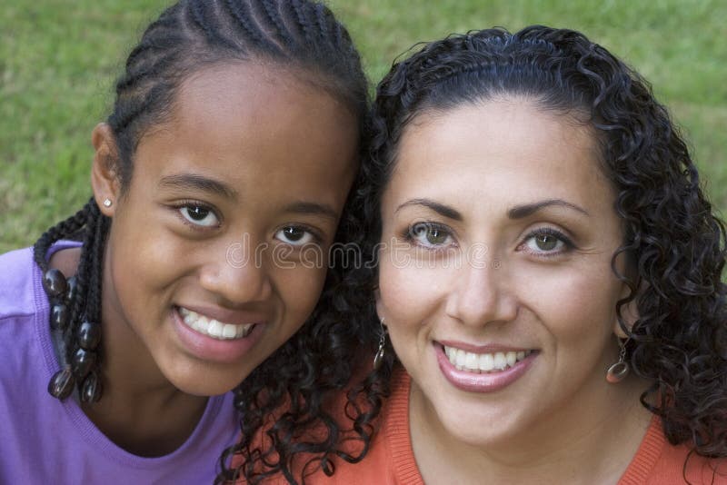 Mother and Children on Stairs Stock Image - Image of daughter, female ...