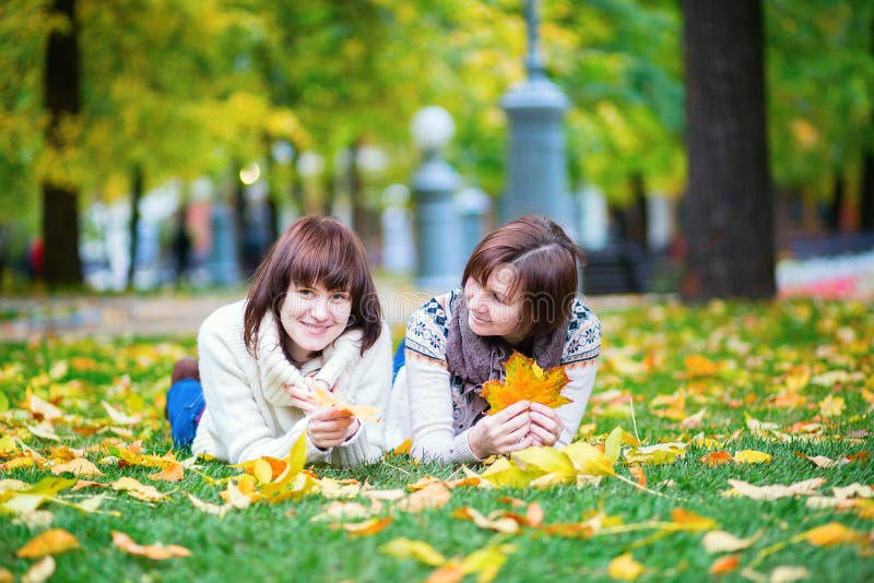 Mother and Daughter on a Bright Fall Day Stock Photo - Image of ...
