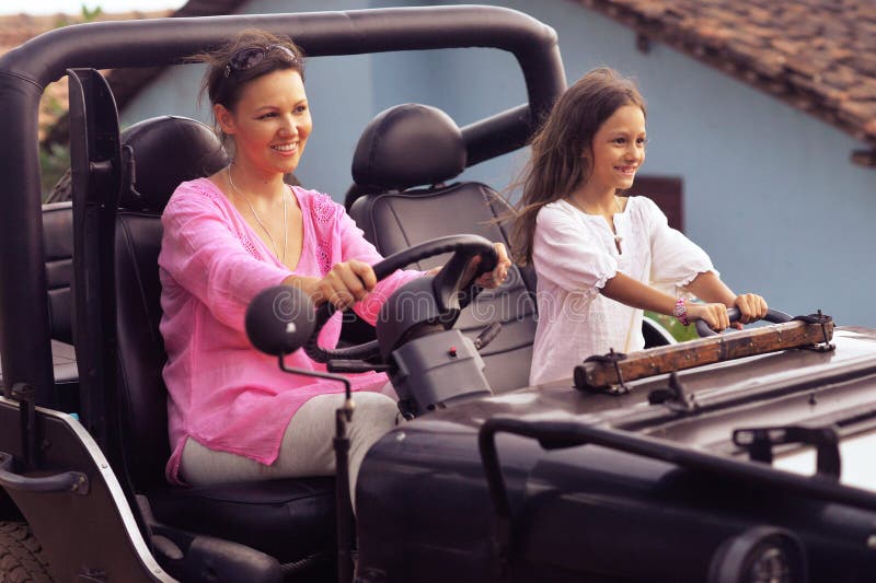 Mother And Daughter In Car Stock Image Image Of Life 102621911