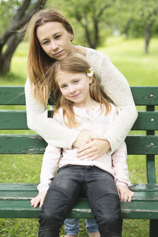 Mother and Daughter in Forest Together Stock Photo - Image of daughter ...