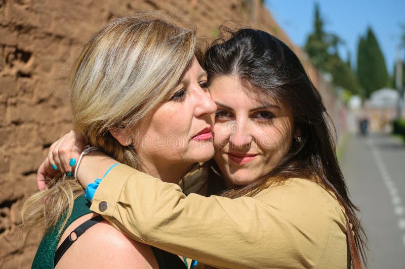 Mother and Daughter Hugging and Expressing Affection in Mother S Day ...