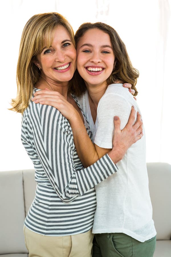 Mother And Daughter Hugging Stock Image Image Of House Casual 65397905