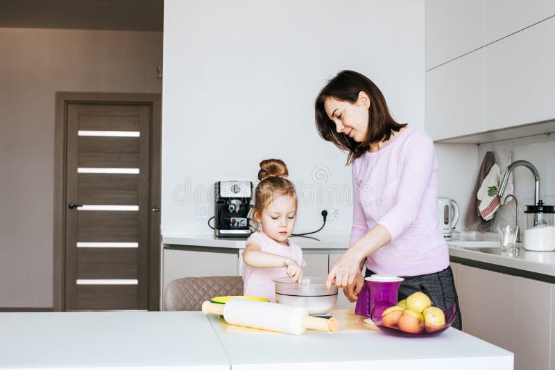 Mother And Daughter Making Cookies Stock Image Image Of Love Happy