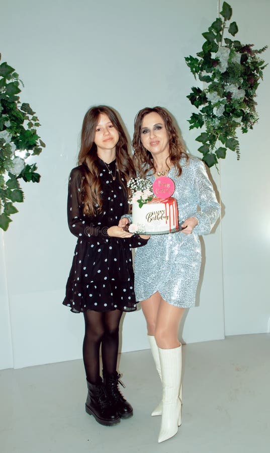 Mother and Daughter Pose at a Party. Stock Photo - Image of ukraine ...