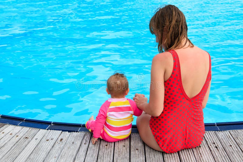 Mother and Son at the Swimming Pool Stock Photo - Image of baby, parent ...