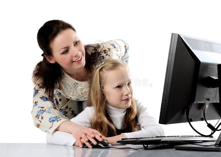 1,282 Child Using Computer Parent Background Stock Photos - Free ...