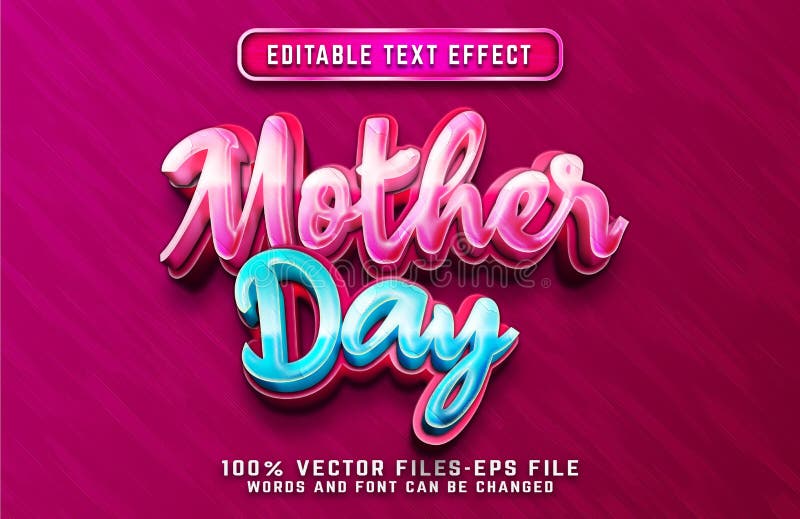Mother Day Text Effect Premium Vectors Stock Vector - Illustration of ...
