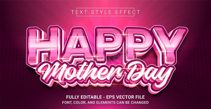 Mother Day Text Style Effect. Editable Graphic Text Template Stock ...