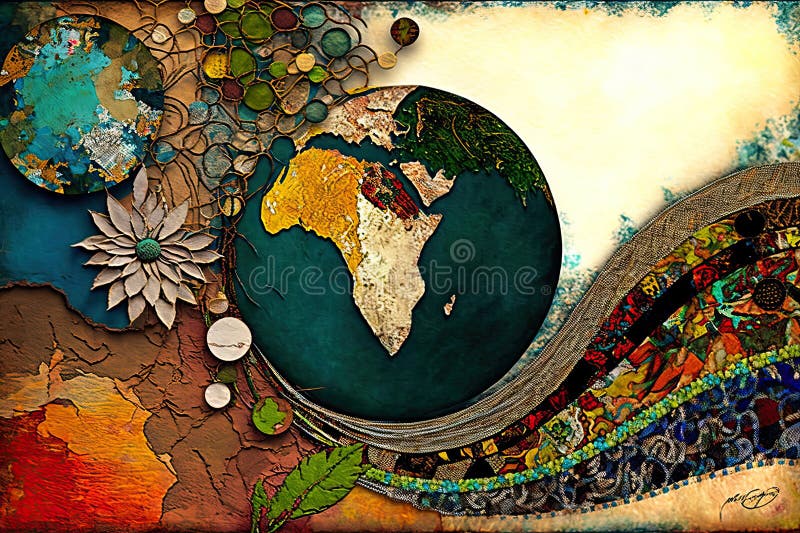 Mother Earth Concept with Different Textures. Generative AI Stock ...